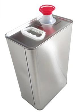 China 2L Empty Food Grade Rectangular Virgin Olive Oil Tin Can With Metal Handle for sale