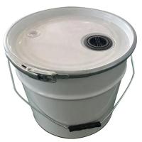 China Food Grade Open Head Steel Round Metal Bucket With Lid For Dog Snack Cat Food Storage for sale