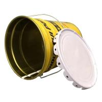 China Gold Phenolic Lined Open Head Steel Pail 1 Gallon To 7 Gallon for sale