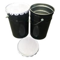 China 25L Cylindrical Metal Paint Bucket With Flower Lid For Paint Packing for sale