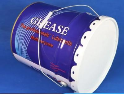 China 5L Screw On Lid Metal Paint Bucket With Plastic Handle for sale