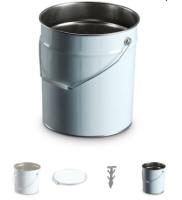 China Reusable 16l Metal Paint Bucket Metallic With Lever Lock Ring Lid for sale