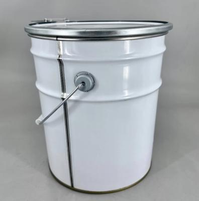 China 20L Open Head Steel Pail With Lid And Handle For Water And Solvent Base for sale