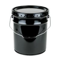 China 5 Gallon Black Steel Crimp Cover Pail for sale