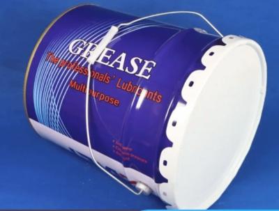 China 20L Grease Tinplate Pail Metal Bucket With Flower Lids for sale