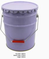 China Epoxy Lined Open Head Steel Paint Pail With Lug Cover for sale
