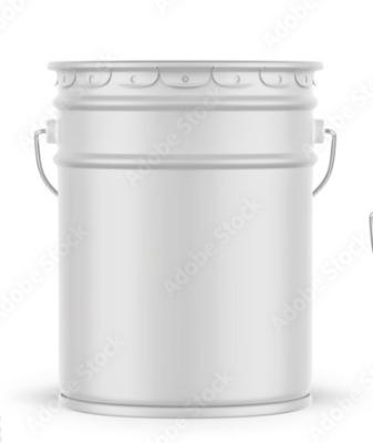 China White Matte Metal Paint Bucket With Flower Edge Lid for sale