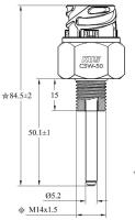 China Fuel Cell Capacitive Liquid Level Sensor CSW-50 Anti Foam Steam Interference High Reliability for sale