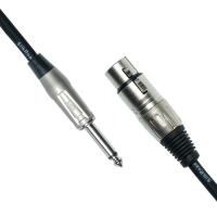 China 1/4 Inch Male To XLR Female Mic Cord Black XLR Cable 10 Feet Microphone Cable for sale