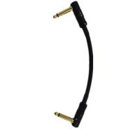 China Small Guitar Patch Cables 2 Pcs Pack 6.35mm Angled Plug Guitar Pedal Instrument Cable for sale