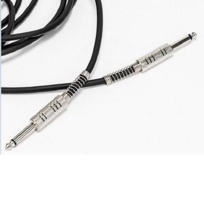 China Black Guitar Audio Cable Amp Cord For Bass Black Guitar Cable 1/4 Inch 6.35 Straight for sale