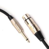 China XLR Female to 1/4 Inch 6.35mm TS Microphone Cable Mic Cord Black XLR Cable 10 ft for sale