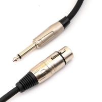 China 1/4 To XLR Female Mic Cord Black XLR Cable 10ft Microphone Cable for sale
