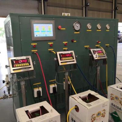 China 3-stage R404a refrigerant filling equipment R134a recovery charging filling machine gas charging station for sale
