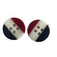 China Custom Resin Plastic Shirt Buttons 20L 4 Hole Three Color Combo Durable Eco Friendly for sale