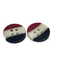 China Custom Resin Plastic Shirt Buttons 20L 4 Hole Three Color Combo Durable Eco Friendly for sale