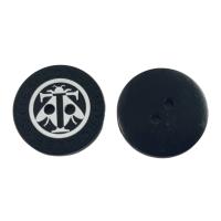 China Custom Logo Silk Printed Resin Buttons 32L Four Hole Durable Eco Friendly for Coats Blouses for sale