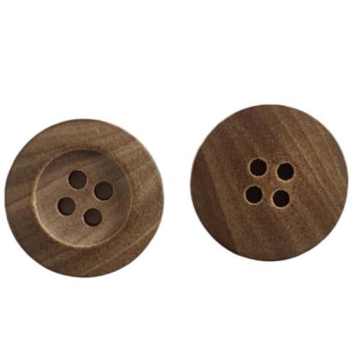 China Natural Wooden Buttons 28L Four Hole Round Customizable OEKO-TEX 100 Eco Friendly for sale