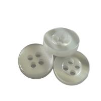 China White Plastic Shirt Buttons 18L Pearl Effect Eco-Friendly Resin 4 Hole for sale