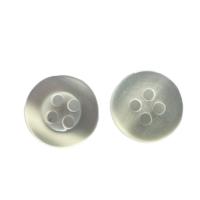 China White Plastic Shirt Buttons 18L Pearl Effect Eco-Friendly Resin 4 Hole for sale