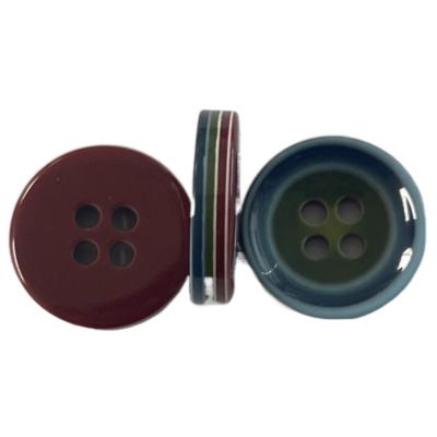 China Fancy Eight Layers Colorful 4 Hole Plastic Buttons 28L for Garment Accessories DIY for sale