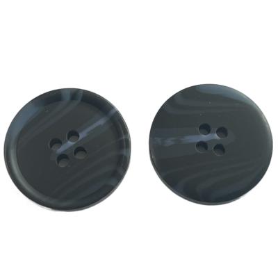 China Dark Navy Resin Plastic Coat Buttons 36L Four Hole with Rim for Women Overcoat for sale