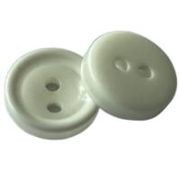 China Shirt Round Plastic Buttons With Three Layers Pearl Effect Chalk Back 20L for sale