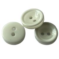 China Shirt Round Plastic Buttons With Three Layers Pearl Effect Chalk Back 20L for sale