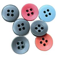 China Eco-Friendly Resin Chalk Buttons 18L Four Hole Simple Design Custom Color for Shirt for sale