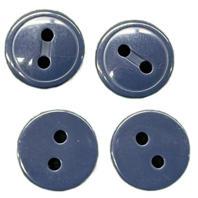 China Navy Blue 16L Resin Chalk Buttons Groove in the Middle Two Hole Flat Back for Sewing for sale
