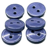 China Navy Blue 16L Resin Chalk Buttons Groove in the Middle Two Hole Flat Back for Sewing for sale