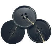 China Resin Fake Horn Button 40L Four Hole Imitation Horn Effect with Flat Back for Garment for sale