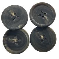 China Round Matte Finished Plastic Coat Faux Horn Buttons 36L Four Hole Eco-Friendly Resin for sale