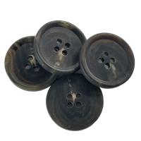 China Round Matte Finished Plastic Coat Faux Horn Buttons 36L Four Hole Eco-Friendly Resin for sale