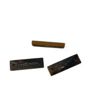 China Rectangle Badge Desgin Fancy Plastic Buttons  Engraved Logo Sew On Type Diy Material for sale