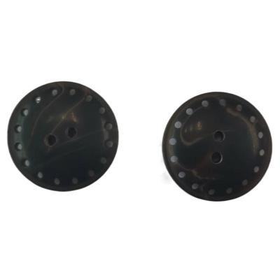 China Eco-Friendly Resin Coat Buttons 36L Dark Brown Multiple Hole Edge Design for Outerwear for sale