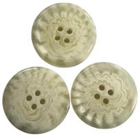 China Off White Horn Effect Plastic Coat Buttons 55L 4 Hole Durable Resin for Women Outerwear for sale