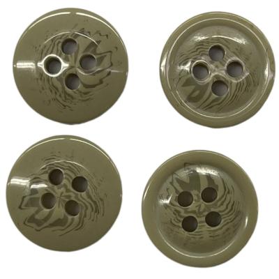 China Dark Brown Fake Horn Button 26L 4 Hole Resin Eco Friendly for Women Coat Outerwear for sale