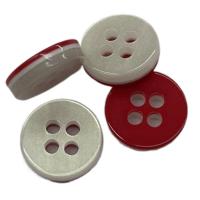 China Plastic Three Layers 4 Hole Shirt Buttons Double Flat 16L for Garment Accessories for sale