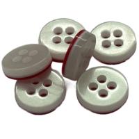 China Plastic Three Layers 4 Hole Shirt Buttons Double Flat 16L for Garment Accessories for sale