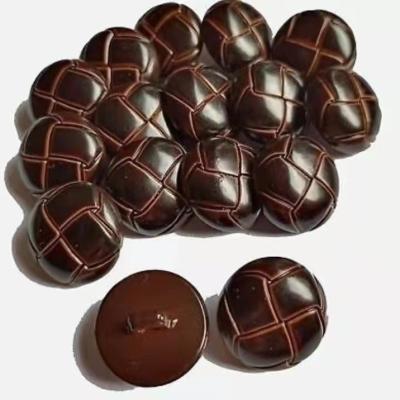 China Polyester Loop Imitation Leather Buttons With Shank Customized Color Semi Shiny for sale