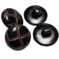 China Polyester Loop Imitation Leather Buttons With Shank Customized Color Semi Shiny for sale