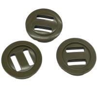 China Plastic Resin Slot Buttons 2 Hole Dark Green 40L for Military Uniforms for sale