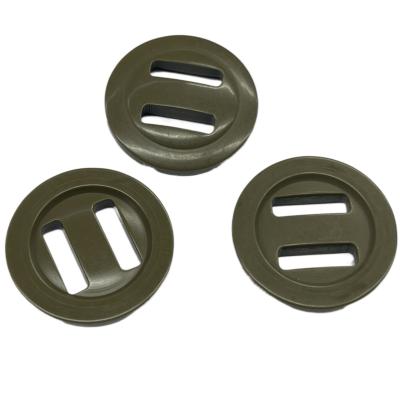 China Plastic Resin Slot Buttons 2 Hole Dark Green 40L for Military Uniforms for sale