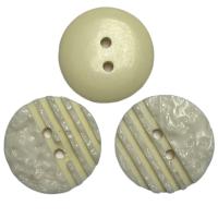 China Polyester Imitation Shell Button Irregular Face Two Hole 28L Yellow for Garment for sale