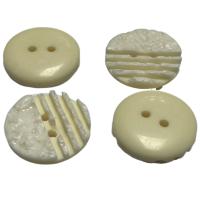 China Polyester Imitation Shell Button Irregular Face Two Hole 28L Yellow for Garment for sale