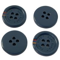 China Plastic Resin Buttons 24L Silk Printed Edge with Rim Engraved Logo for Sewing for sale