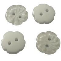 China Pearl Effect Plastic Flower Buttons Off White 16L Eco-Friendly Resin Sewing Buttons for sale