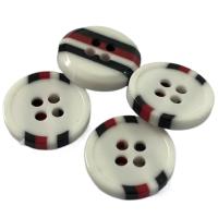 China Resin Plastic Shirt Buttons 22L Four Color Combo Rim Back 4 Hole Sewing Buttons for sale