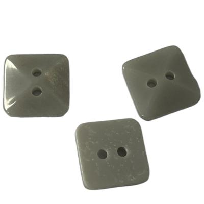 China 2 Hole Plastic Square Shirt Buttons Convex Face With Rainbow Effect for sale